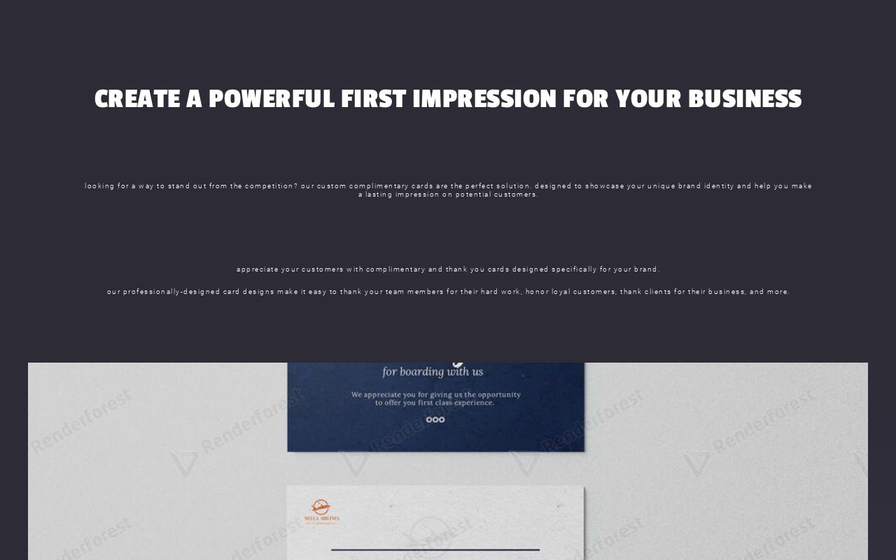 Customized complimentary cards